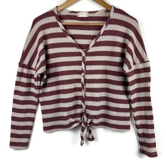 Altar'd State | Sweaters | Altard State Striped Shirt Sweater Womens ...